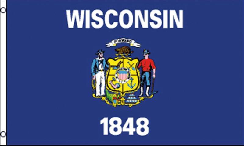 Wisconsin State Flag - State Flags - Wisconsin Flag - A1 Flags and ...